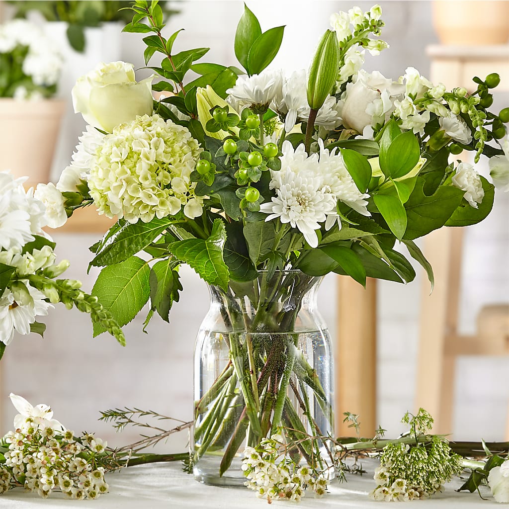 Classic Ivory – A Florist Original – white flower arrangement ...