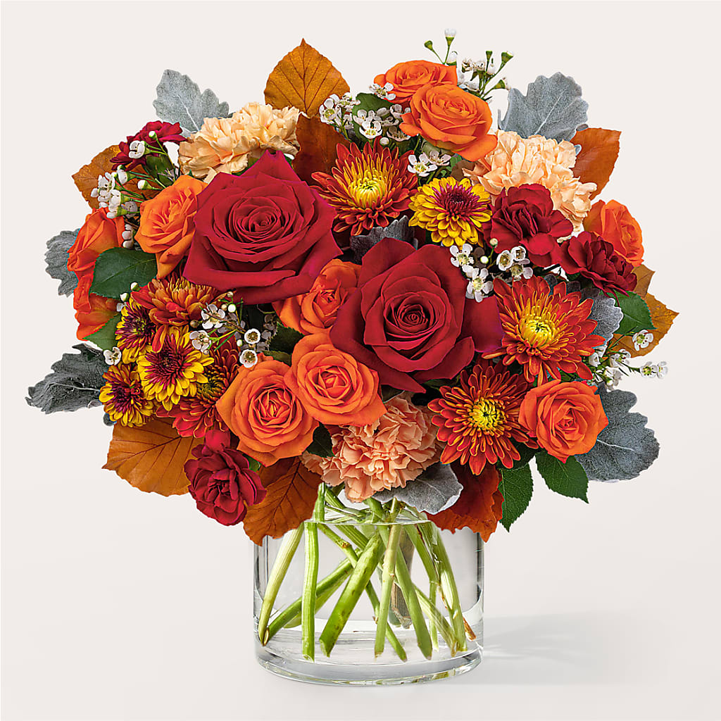 Merlot Bouquet – bronze, burgundy, orange, peach, white flower ...